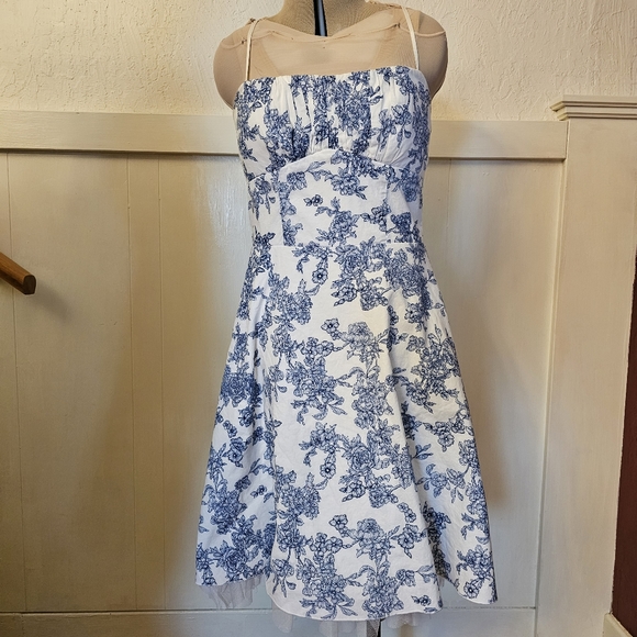 Betabrand | Dresses | Beta House Cottony Blue And White Dress | Poshmark